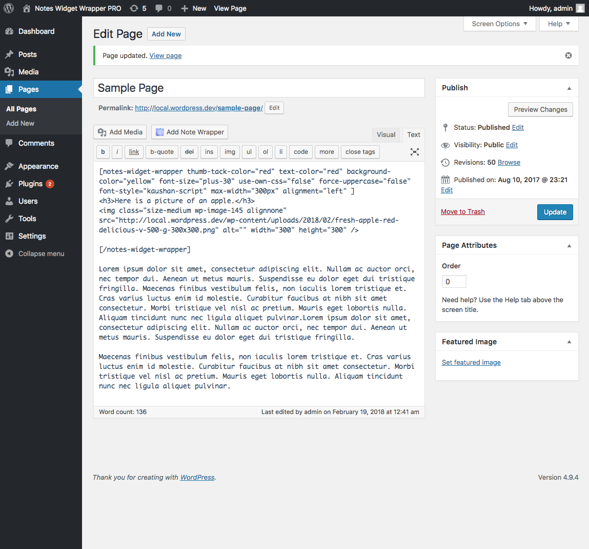 Notes Widget Wrapper PRO – Web Rockstar